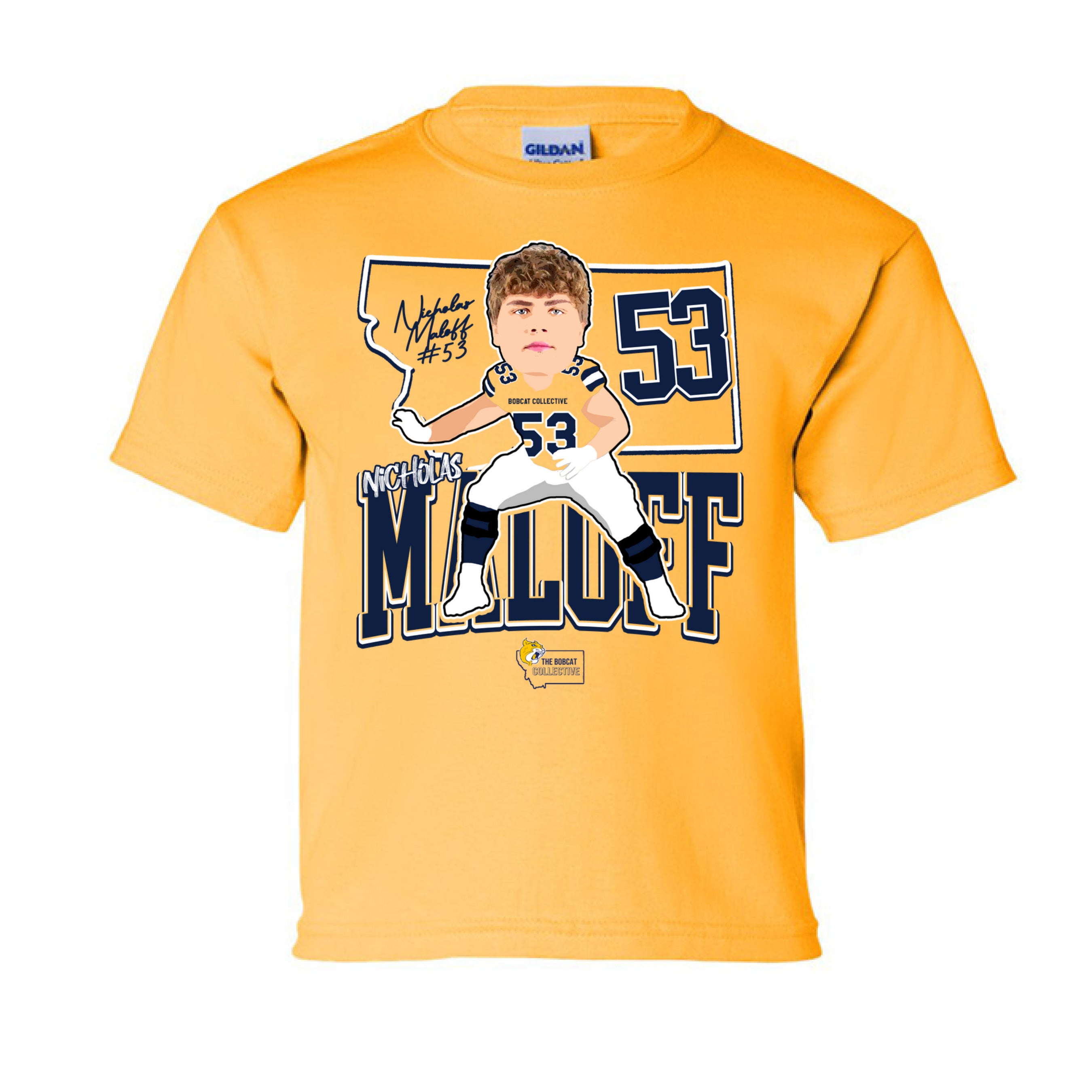 Nicholas Maloff 2025 Youth Shirt - Gold – The NIL Shop